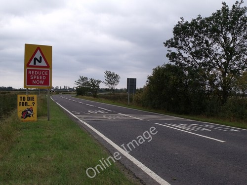 Photo 6x4 Road Safety Signs before a bend on A46 Newton by Toft c2011 ...