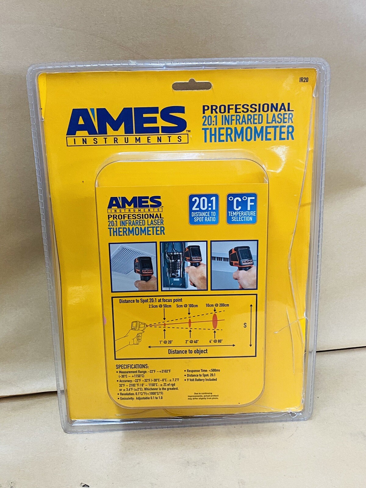 AMES Instrument IR20 Professional 20 1 Infrared Laser Thermometer for ...