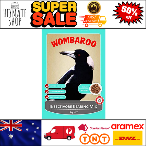 Wombaroo Insectivore Rearing Mix 1kg Adult Granule Bird Diet 52 Percent ...