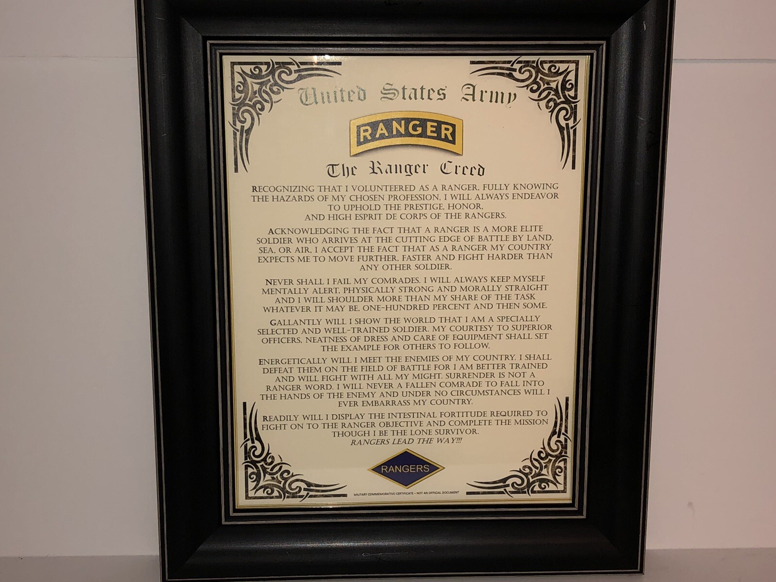 THE RANGER CREED PRINT / U.S. Army ~ Rangers Lead The Way!!! | eBay