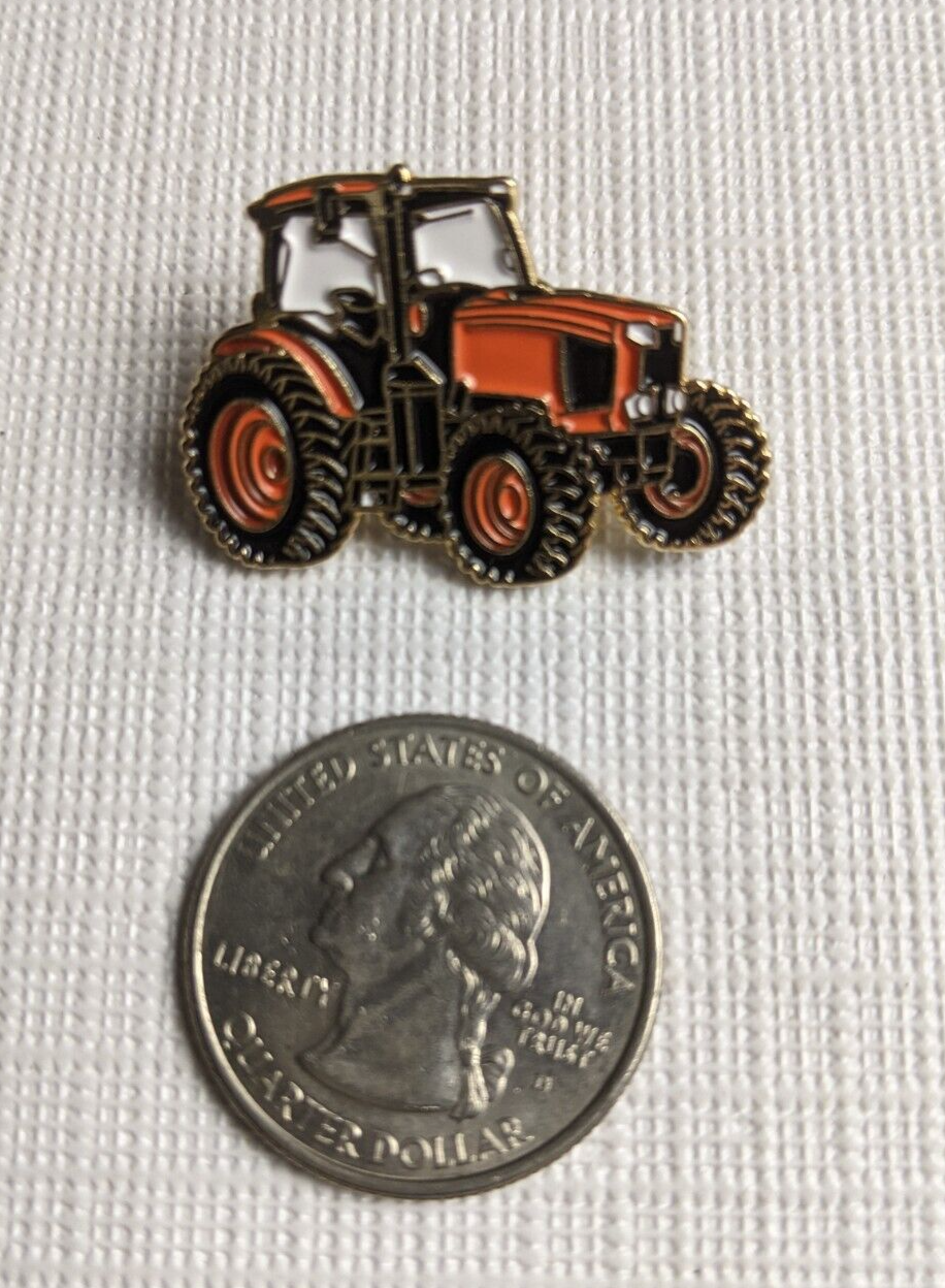Enamel Farm Tractor Pin Orange Agriculture Machinery | eBay