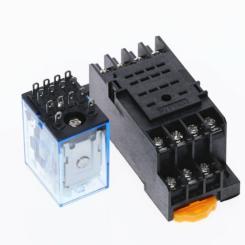 MY4NJ DC12V DC24V AC220V Miniature Relay 4DPDT 14Pins 5A HH54PL W ...
