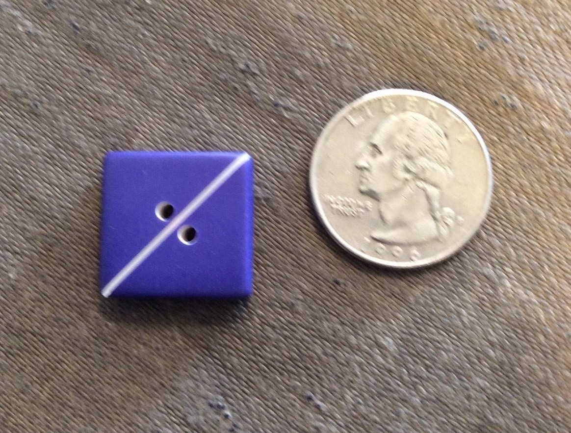 RENAISSANCE BUTTONS #GA3923T-BLUE SQUARE--2 HOLE FLAT-- 3/4"-- 6 PIECES ...