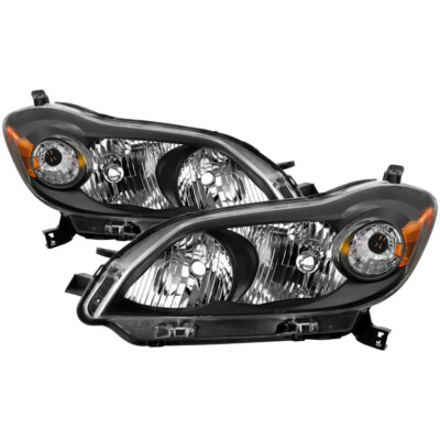 Fit 09-13 Toyota Matrix Black Headlights Replacement Left+Right Base/S ...