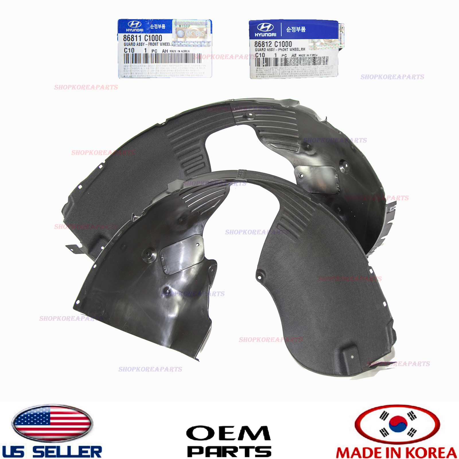 GENUINE Fender Liner FRONT LEFT & RIGHT ⭐OEM⭐ Hyundai Sonata 2015-2017 ...