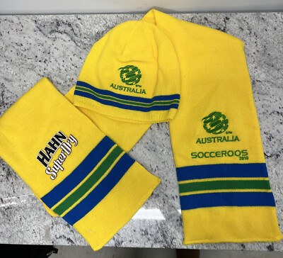 Australian Socceroos 2010 Scarf & Beanie Set Yellow Blue Hahn SuperDry ...