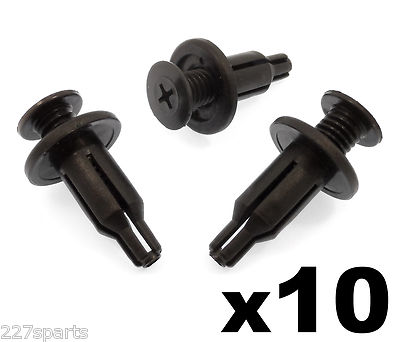 10x Honda 10mm Plastic Trim Clips- Front & Rear Bumper Retainer Screw ...