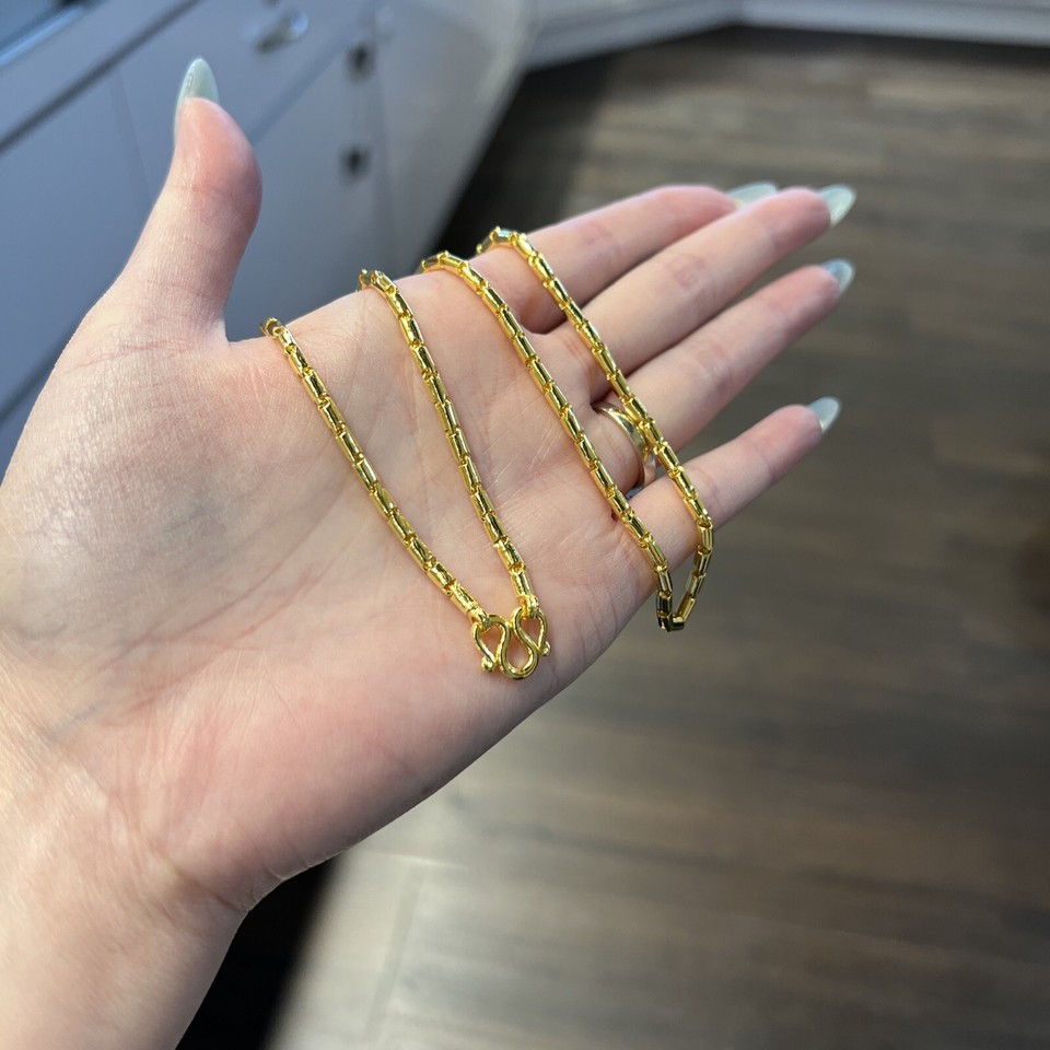 9999 24k Gold Barrel Chain 30 Gram 22 Inches 2.5mm Width Slightly ...