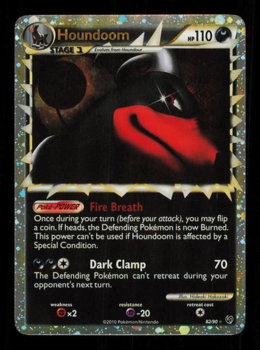Pokemon Card Houndoom 82/90 Undaunted HGSS Prime Holo Foil Rare EX 2010 ...