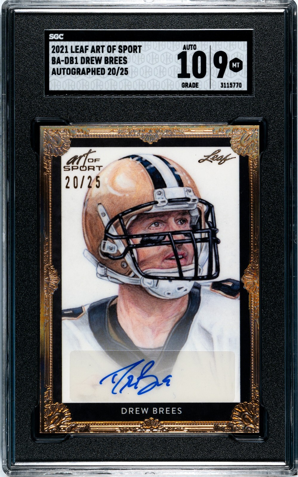 2021 Leaf Art of Sport Drew Brees Autograph /25 SGC 9 w/10 AUTO | eBay