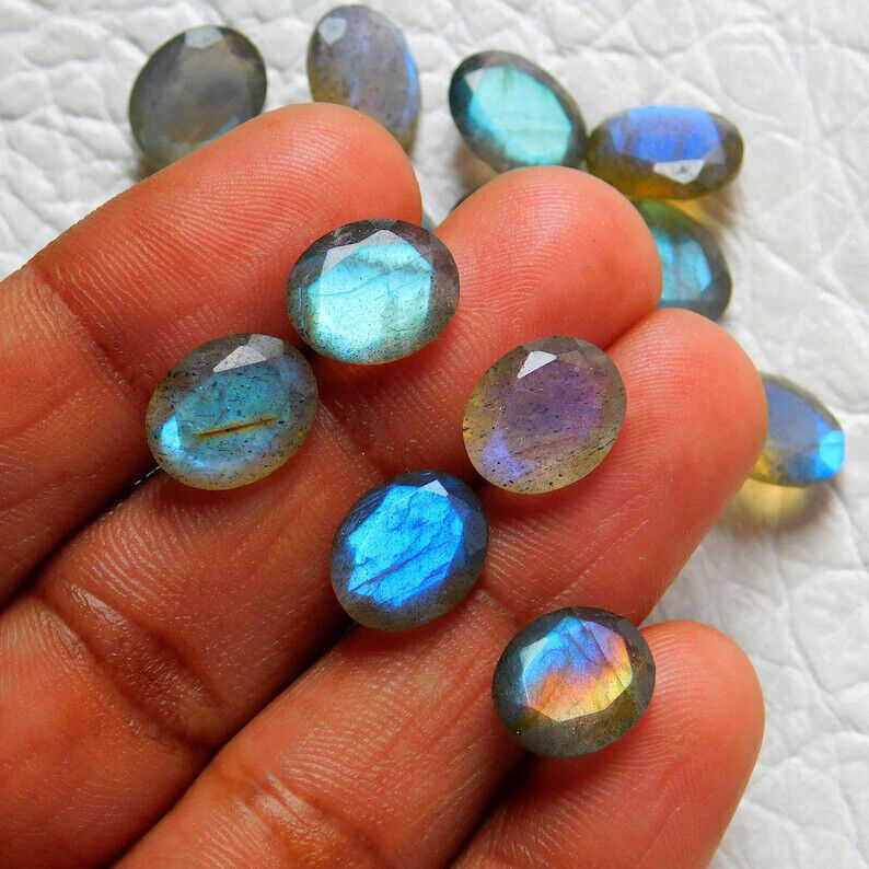Faceted Labradorite Gemstone 11x9 mm Oval Shape Faceted Cut Loose ...