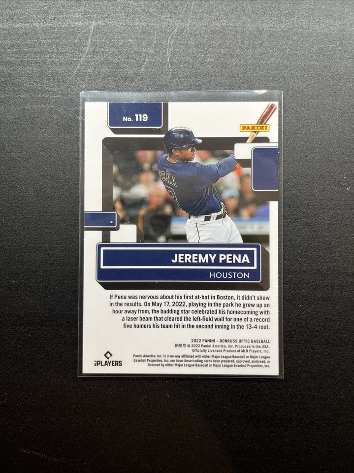 JEREMY PENA 2022 PANINI DONRUSS OPTIC RATED ROOKIE CARD #119 | eBay