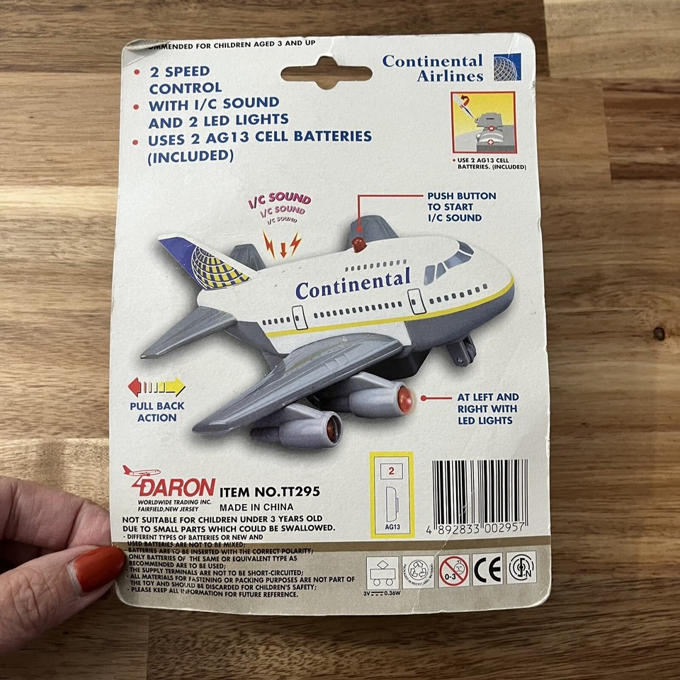 Continental Airlines 747 Jumbo Jet Toy with Pull Back Action 4.5” Long ...