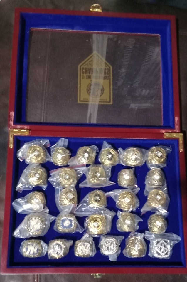 NY YANKEES 27 PIECE MLB WORLD SERIES CHAMPIONSHIP RING COLLECTION SET ...