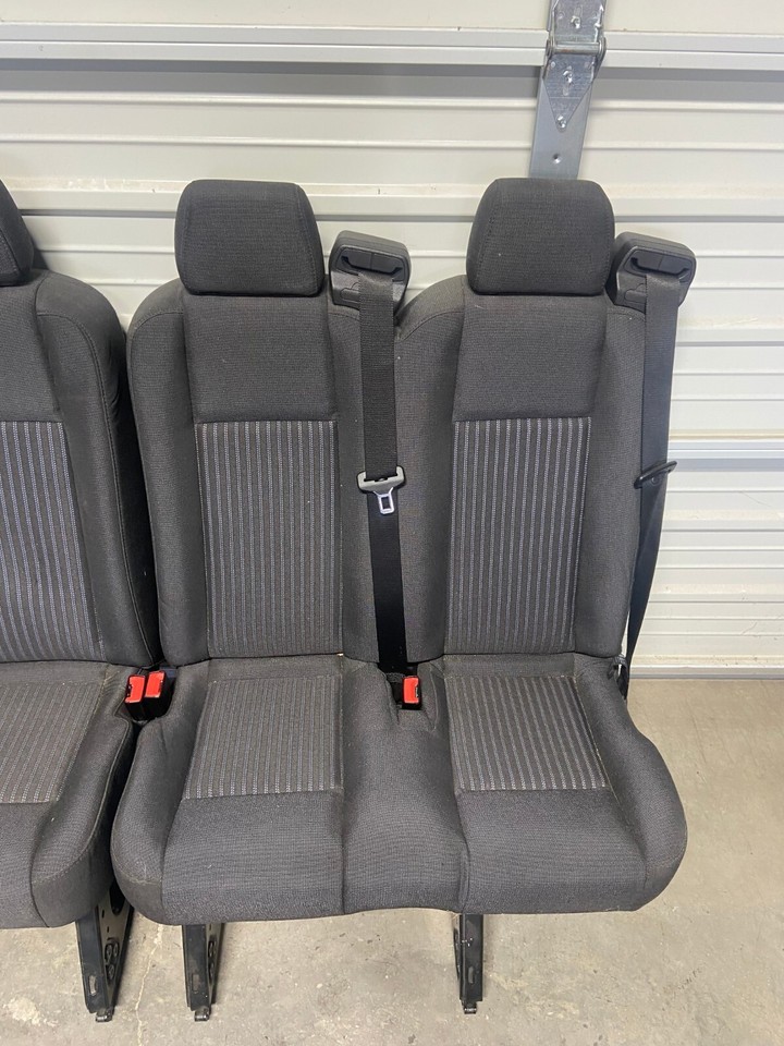 2015-2024 Ford Transit 12 OR 15 Passenger Van Rear Seats BLACK CLOTH | eBay