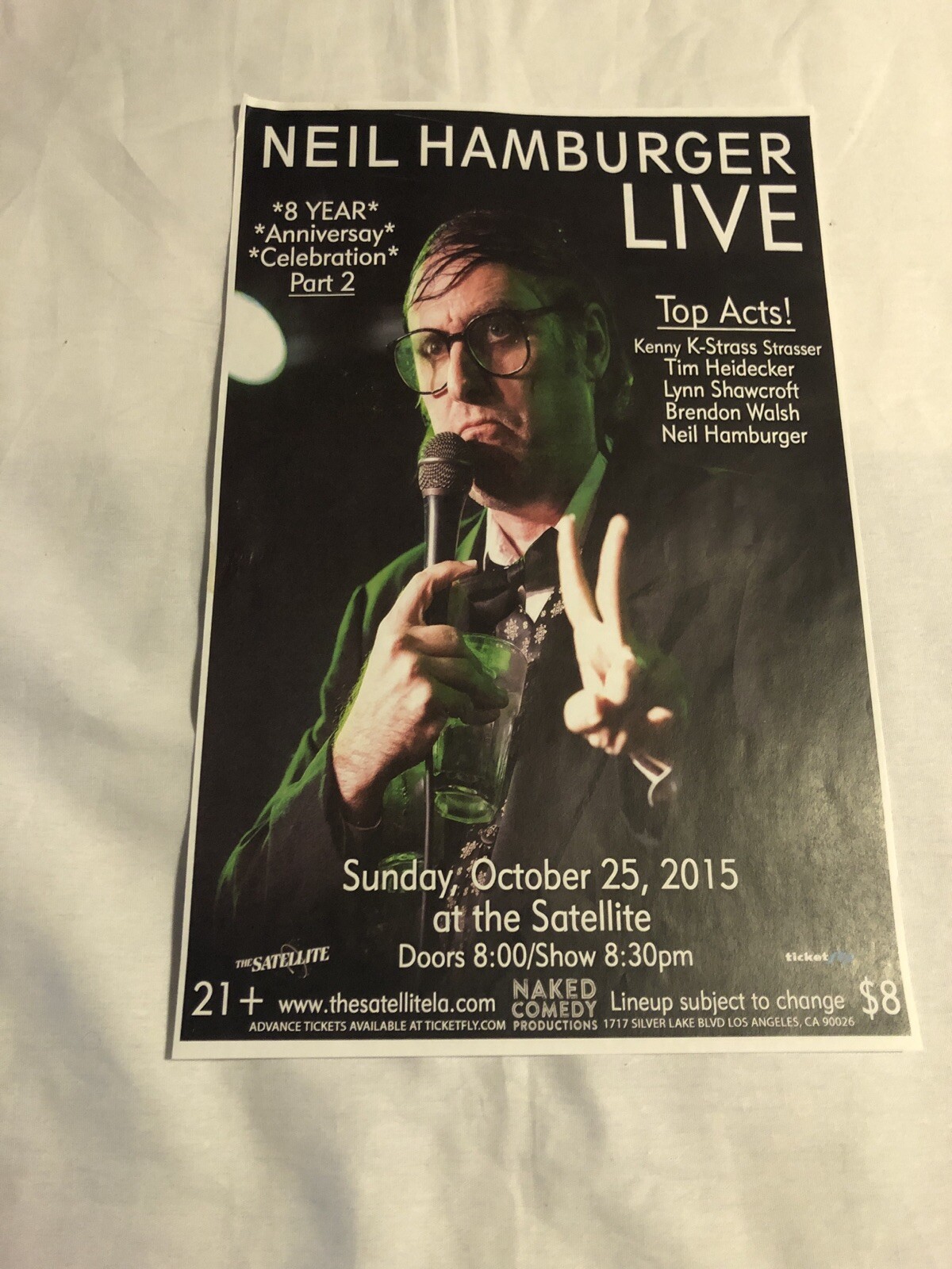 Rare 2015 Neil Hamburger Live Poster Tim Heidecker Los Angeles ...
