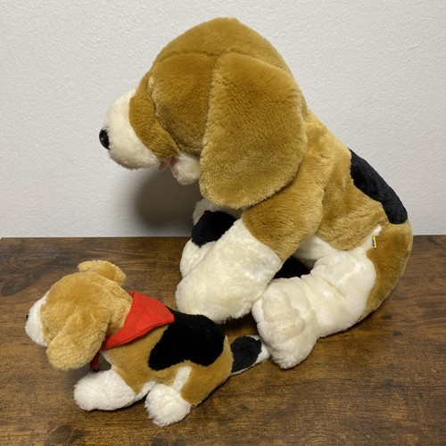 Build a Bear Beagle Stuffed Plush Dog & Baby Mini Beagle Pup with ...