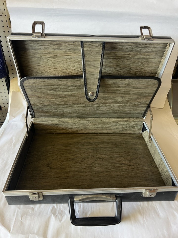 Vintage Delaware Luggage Government Issue Briefcase Black Hardshell 60s ...