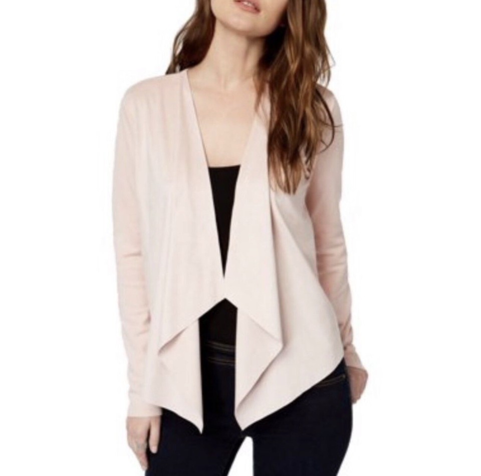 INC DRAPED WATERFALL OPEN FRONT FAUX SUEDE CARDIGAN SWEATER JACKET ...