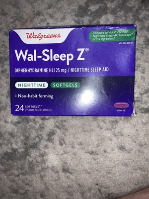 Wal-Sleep Z 24 Ct Diphenhydramine Hci 25 Mg Softgels sleeping tablet | eBay