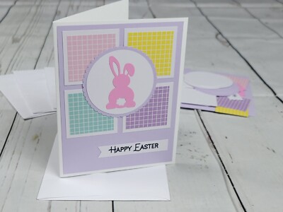 Happy Easter Greeting Card Kit #13 [Lot of 4, Handmade, Pastel Pink ...