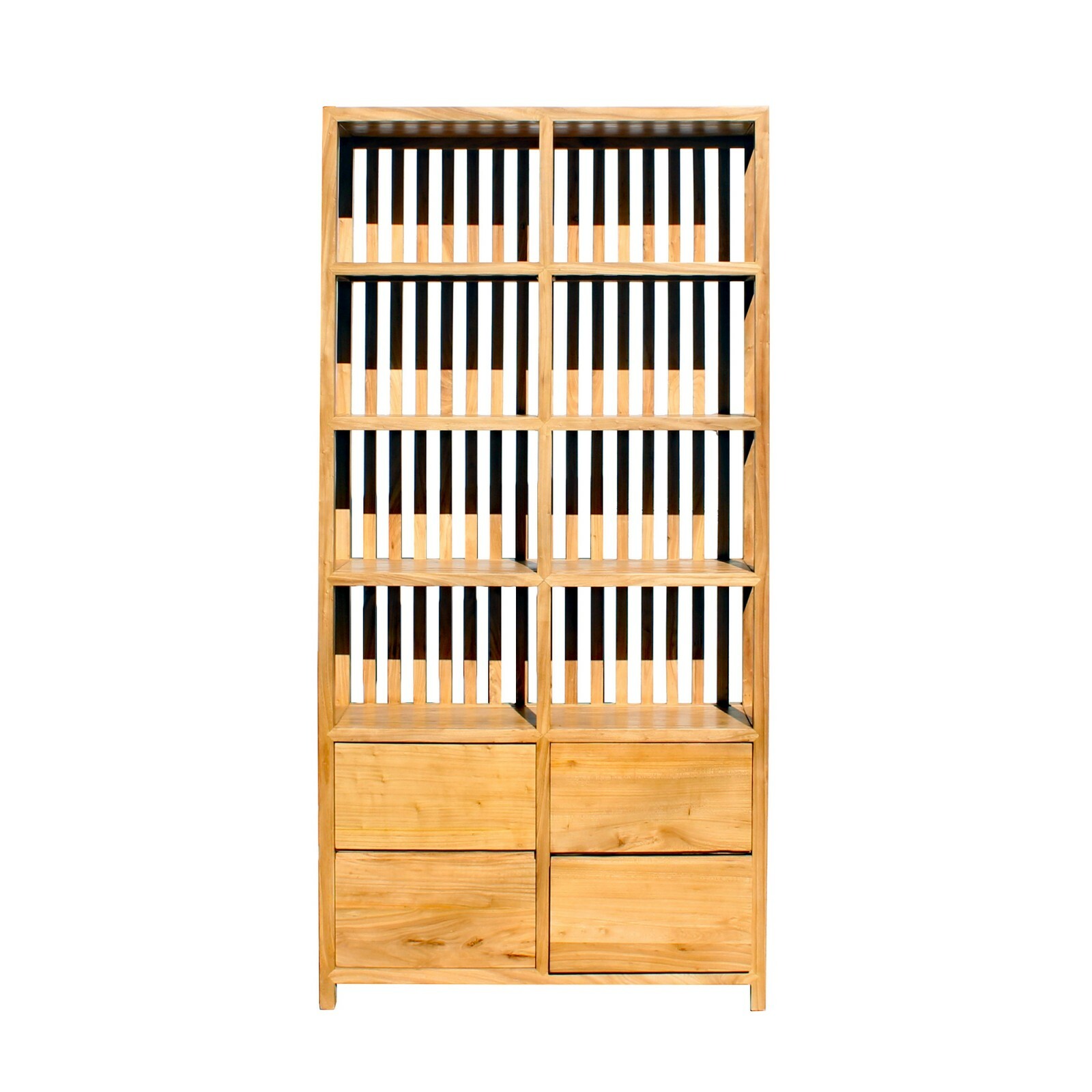 Light Natural Raw Wood Zen Minimalist Bookcase Display Cabinet cs5920 ...