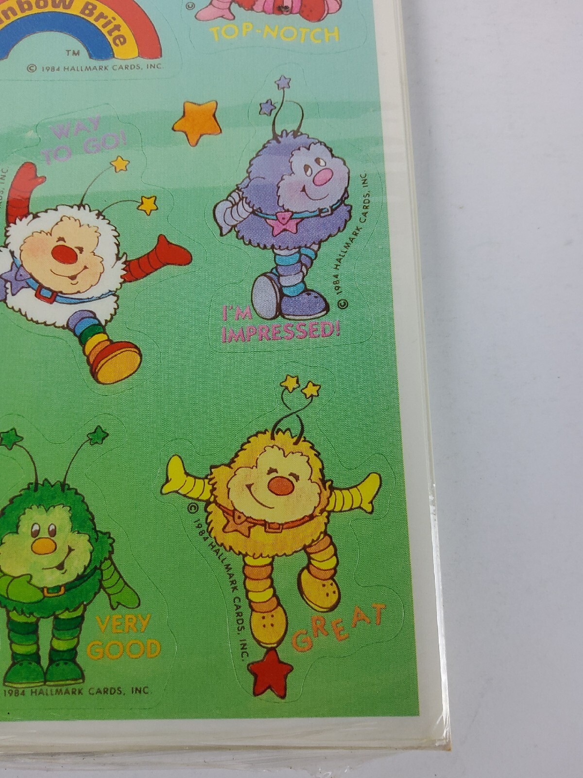 Vintage 1984 Rainbow Brite Sprites Sticker 4 Sheet Green Background ...