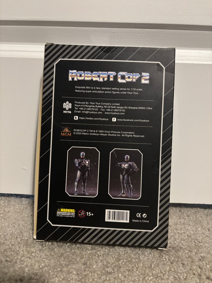 Hiya Toys RoboCop 2 (Robert Cop) SDCC 2021 Exclusive 1:18 Scale Figure ...