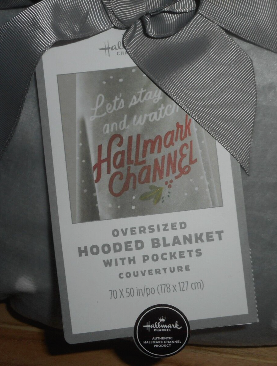 HALLMARK OVERSIZED HOODED BLANKET "LETS STAY IN AND WATCH HALLMARK ...