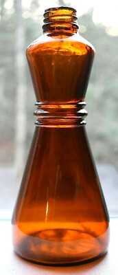 Amber Glass Ringed Middle Hourglass Shaped Bottle Obear Nester N Marked ...