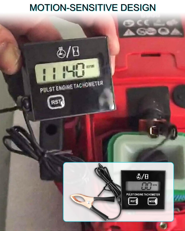 Small Engine Digital Inductive RPM Tachometer Tool Fit for Chainsaw ...