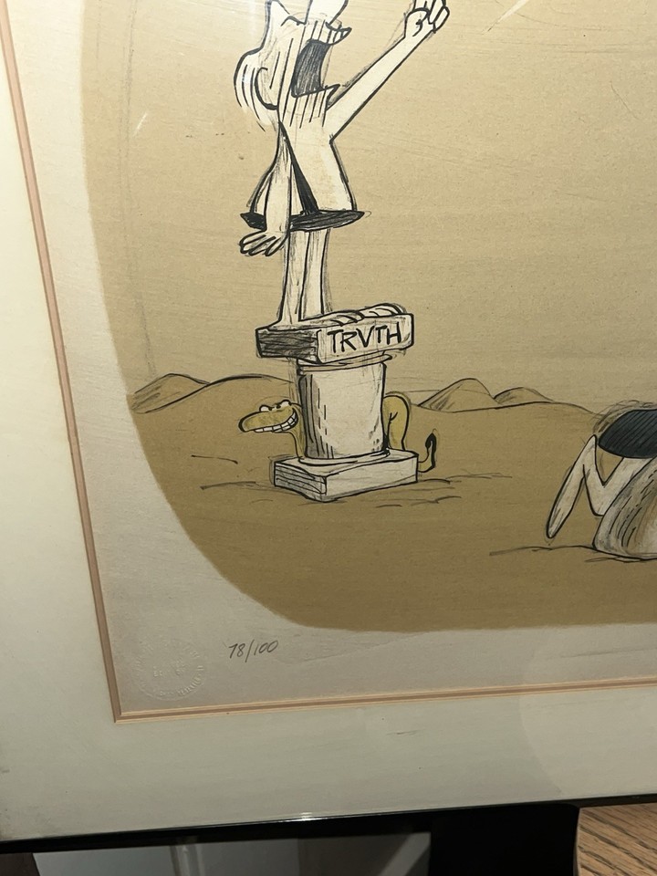 1978 Johnny Hart Signed 25” X 30” Limited Edition Framed Comic Drawing ...