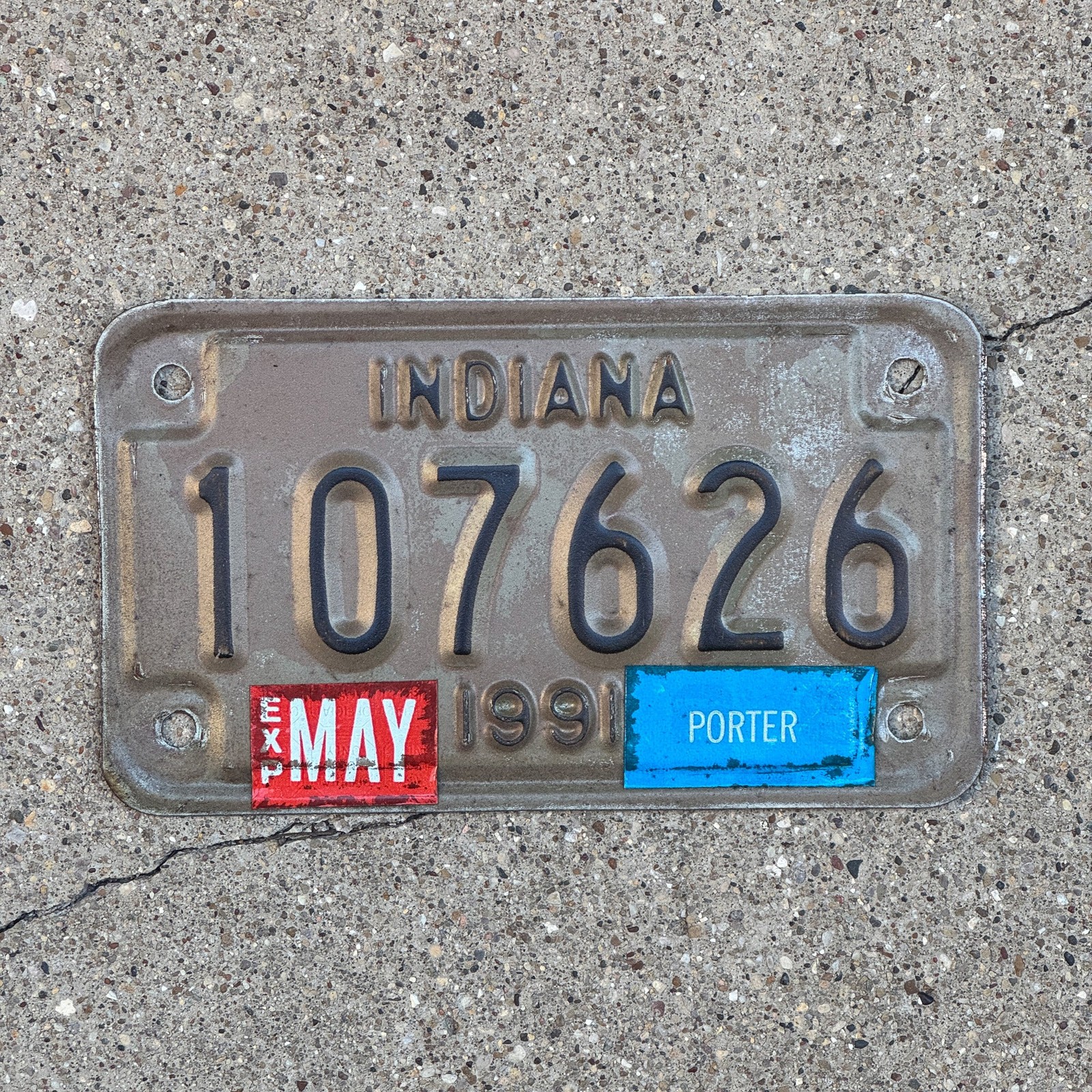 1991 Indiana Motorcycle License Plate Auto Tag Garage Decor Vintage ...