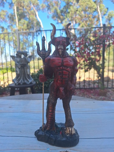 Satan Size 12" X 4" Color Red / Resin/ Devil / Evil / Statue Figurine ...