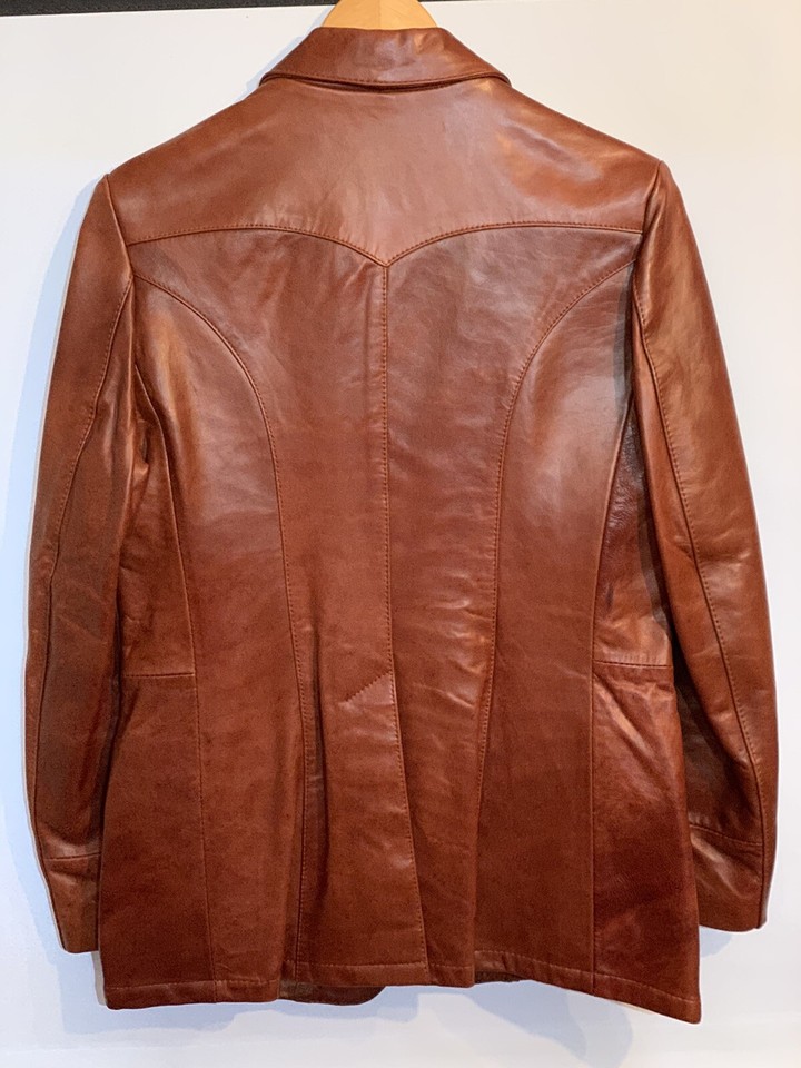 REMY Women's Brown Cowboy Style Leather Jacket/Blazer Size 16 NEW (read ...