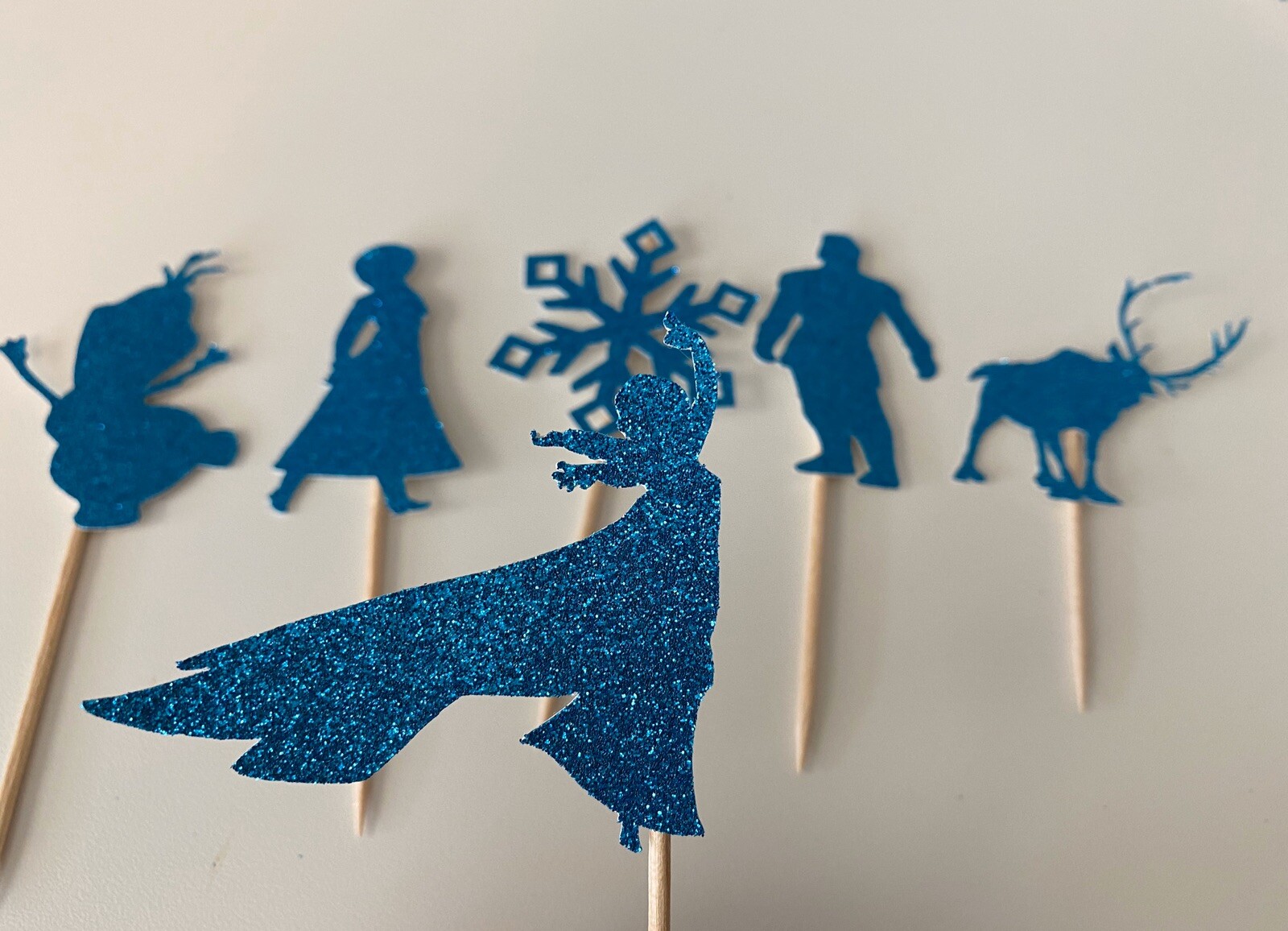 36 Cupcake Topper Frozen Anna Elsa Let It Go Party Glitter Birthday ...