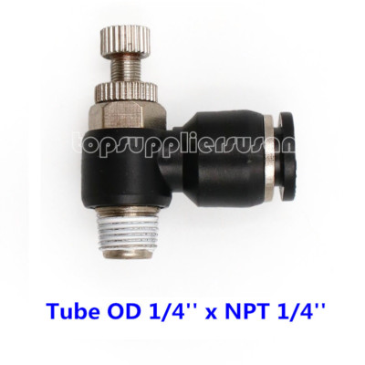 5pcs Air Flow Control Valve Tube OD 1/4'' X NPT 1/4'' Pneumatic Push In ...