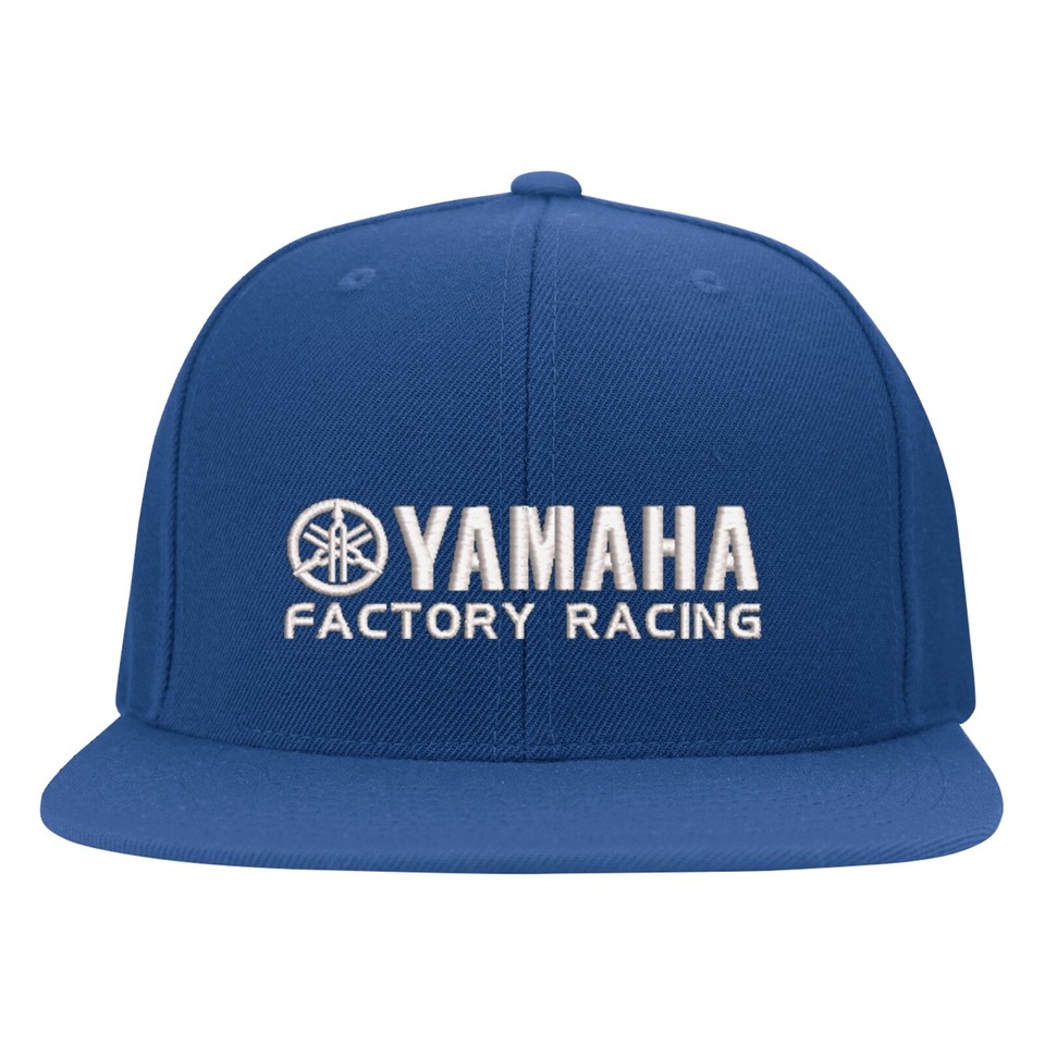 YAMAHA Factory Racing Logo Embroidered Flexfit Hat Flat and Curved | eBay