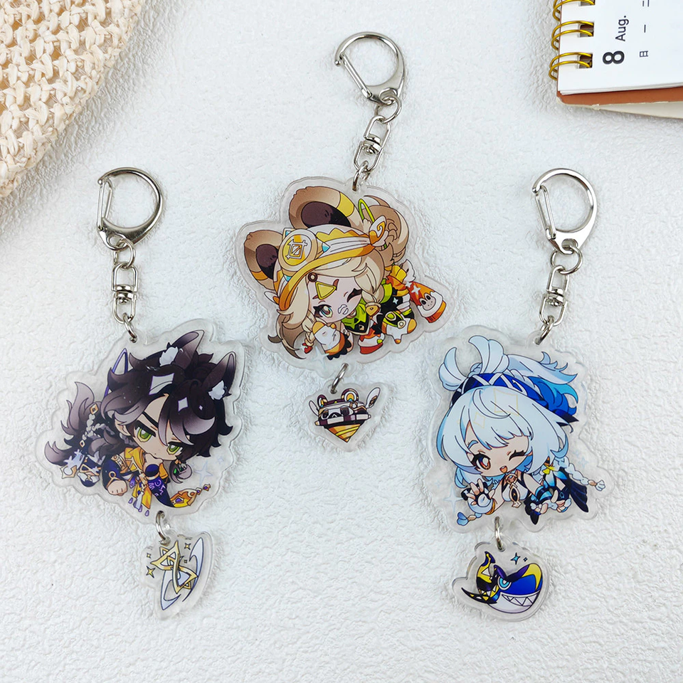 Genshin impact Emilie Sethos Mualani Kachina Kinich Acrylic Keychain ...