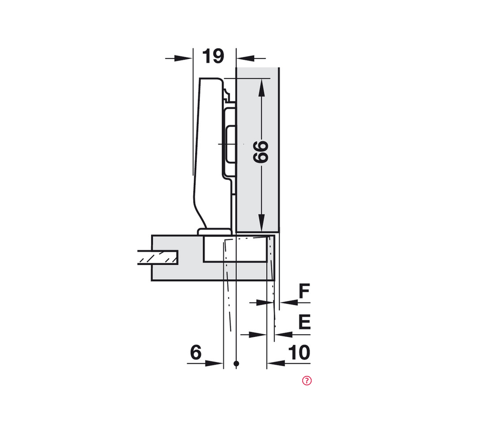 Blum Mini Hinge 71T0550 Cliptop Full Overlay Mini Hinge 94°, Screw-On ...