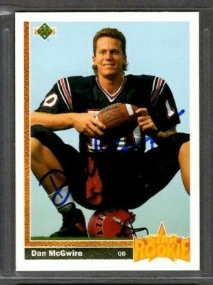 1991 Upper Deck #7 Dan McGwire Star Rookie Football Card Signed ...