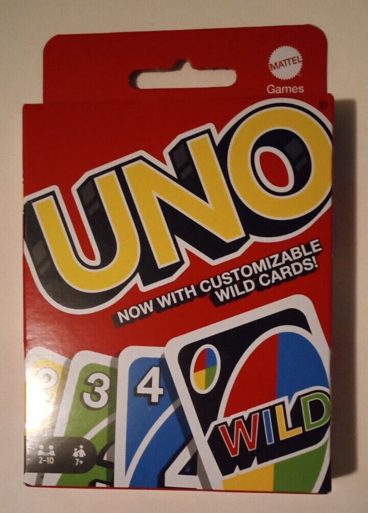 UNO CARD GAME 2-10 players ages 7+ comes with 4 customizable wild cards ...