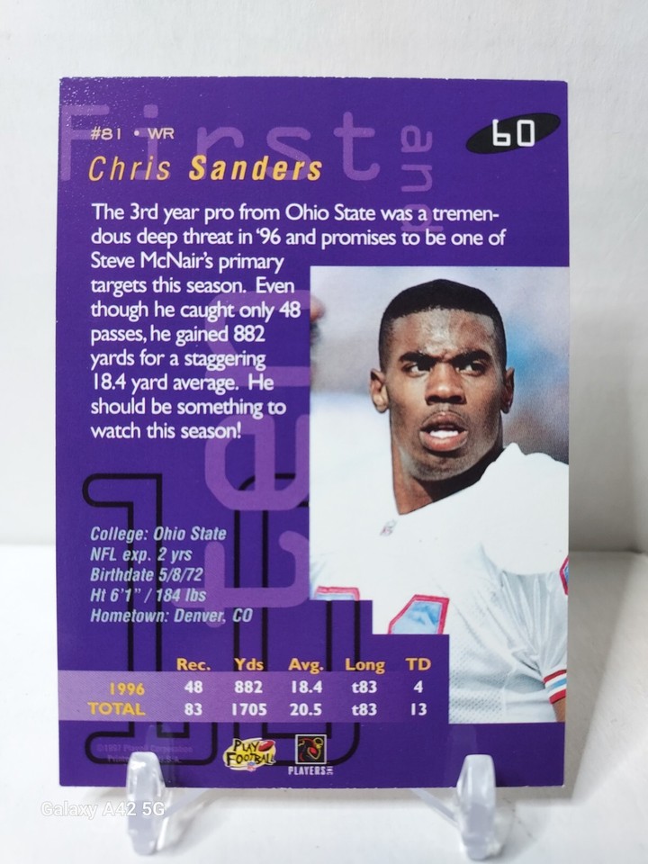 1997 Playoff First and Ten Football #60 Chris Sanders Houston Oilers | eBay