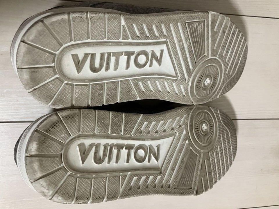 Louis Vuitton Casual Sneakers Shoes Logo Gray Size 6.5 US About7.5 For Men | eBay