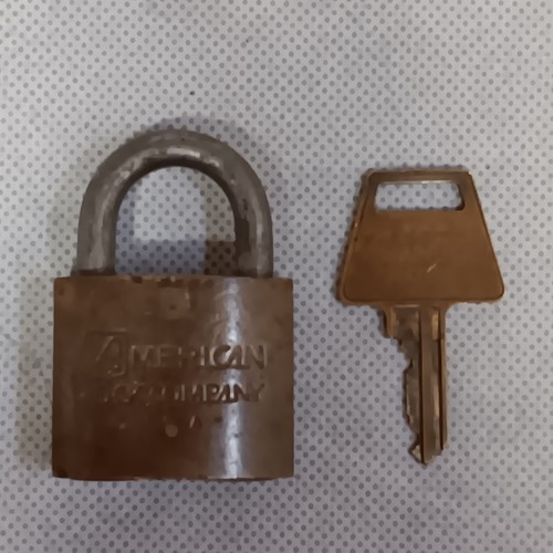 American Lock Company Brass Padlock With Key - WORKS Hardened Steel ...