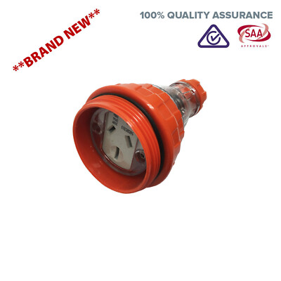 15A AMP 3 Pin Socket Extension Female Plug IP66 Waterproof Industrial ...