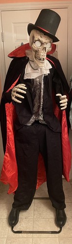 Spooky Village 72” Animated Lifesize Skeleton Vampire Retired Halloween ...