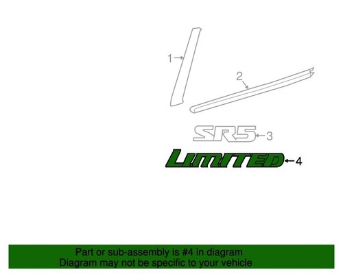 Toyota 4runner Tacoma Tundra Sequoia Pillar Roof Side Limited Emblem ...