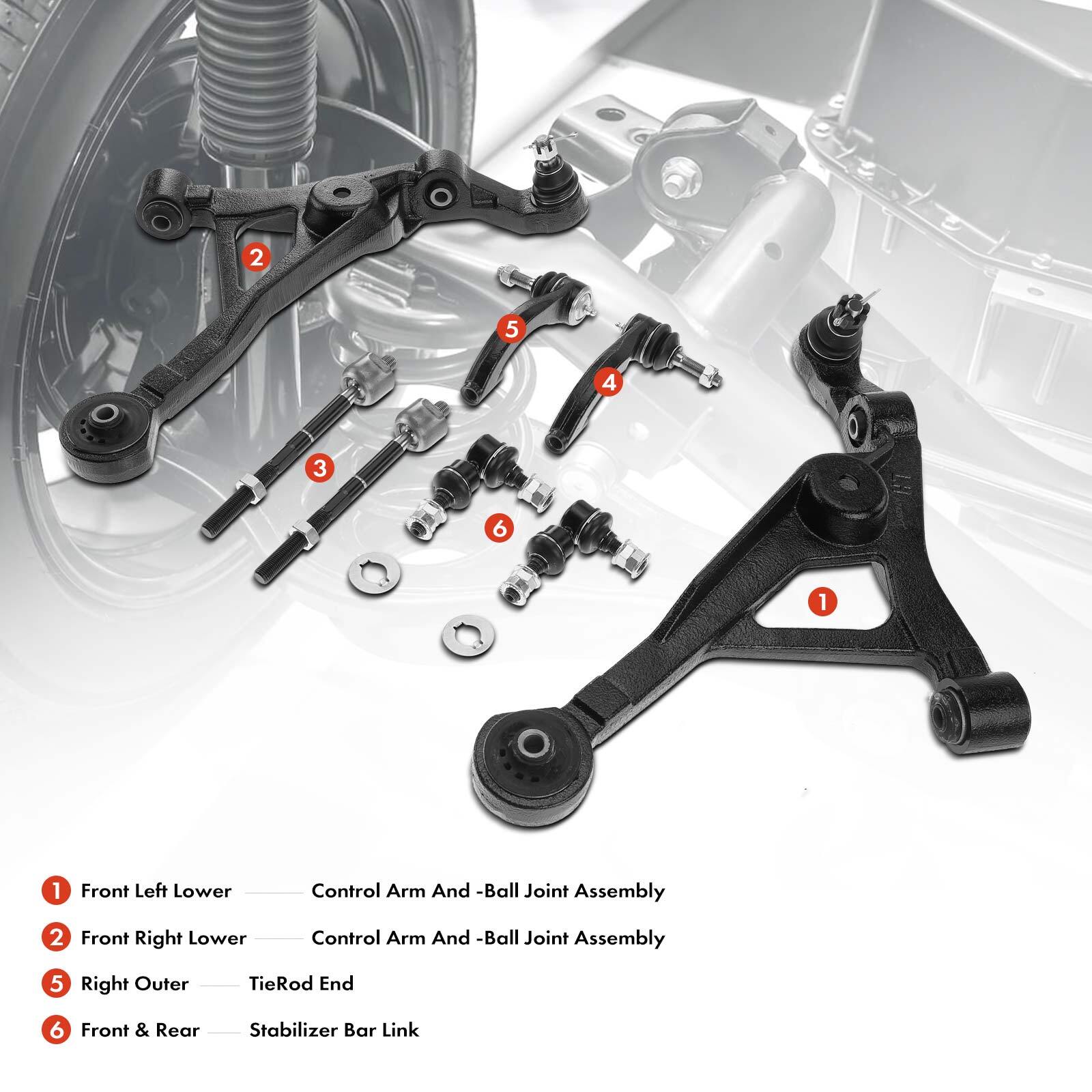 12Pcs Strut & Coil Spring Hub Bearing Control Arm Kit for Chrysler ...