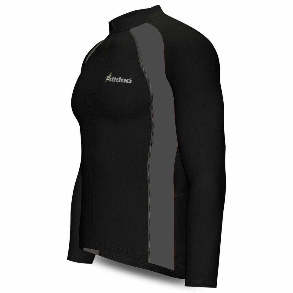 DIDOO Mens Long Sleeve Cycling Jersey Thermal Full Zip Winter Sports ...